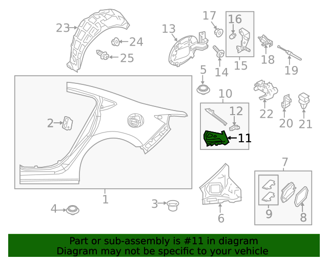 2014-2021 Mazda 6 Corner Panel - Passenger Side (RH) GHK1-70-481A ...