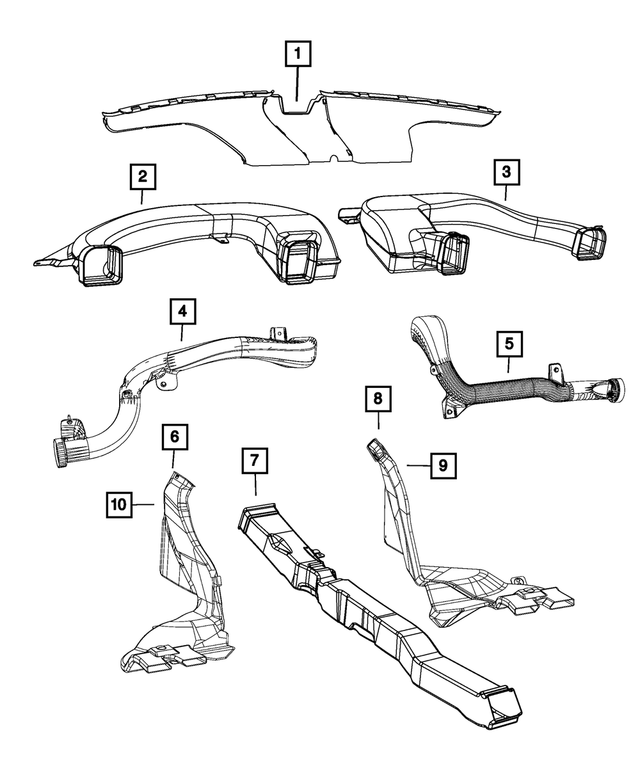 2011-2023 Mopar Floor Duct 55038112AD | Mopar eStore