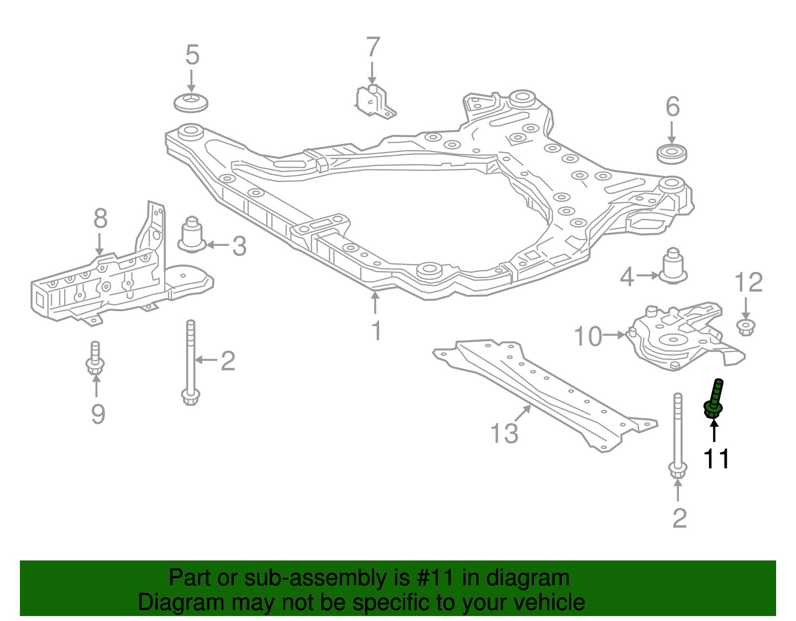 2018-2025 Toyota Rear Bracket Bolt 90119-A0447 | Toyota Parts Center