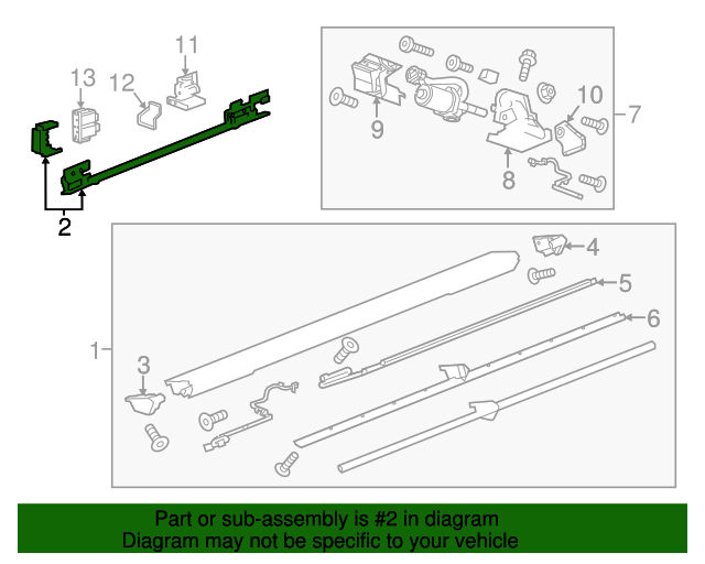 2007-2020 GM Driver Side Assist Step Center Bracket 23459416 ...
