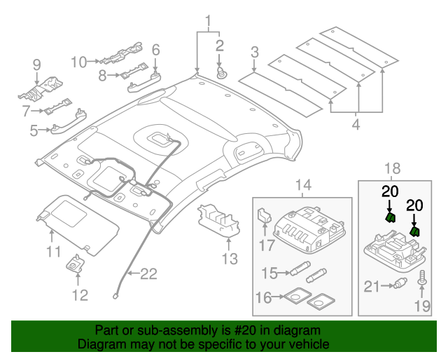 2017-2024 Hyundai Dome Lamp Assembly Retainer Clip 92895-3Y000 ...