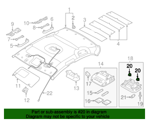 2017-2024 Hyundai Dome Lamp Assembly Retainer Clip 92895-3Y000 | Hyundai Wholesale Direct