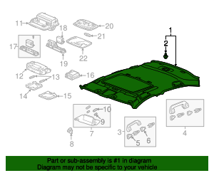 83200-TP6-A31ZB - Lining Assembly, Roof *NH686L* (Sunroof) (Warm Gray ...