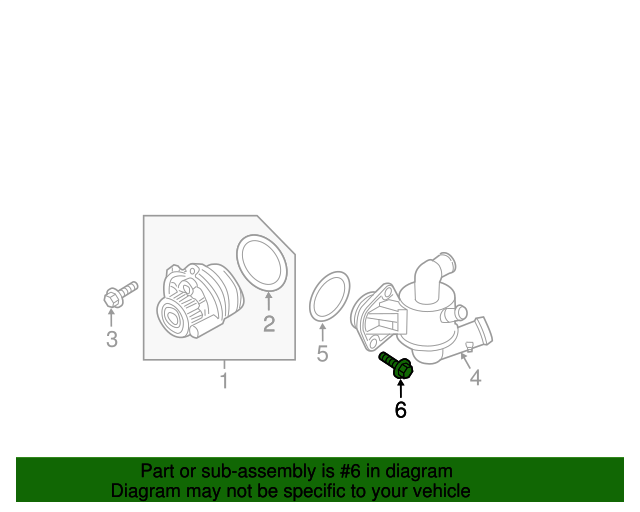 2007-2015 Audi Engine Coolant Thermostat Housing Bolt N-907-356-04 ...