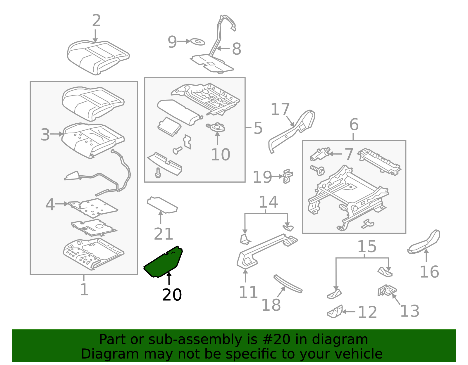 2018-2021 Lincoln Navigator Motorcraft™ Power Seat Switch SW-7855 | OEM ...