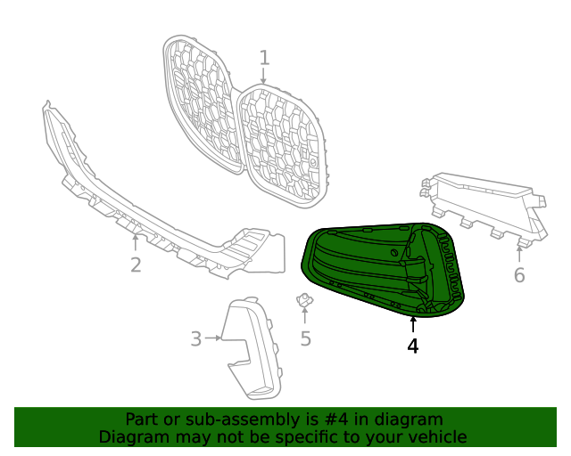 Genuine BMW 51-11-8-077-066 | Outer Grille | FREE Shipping on Most ...