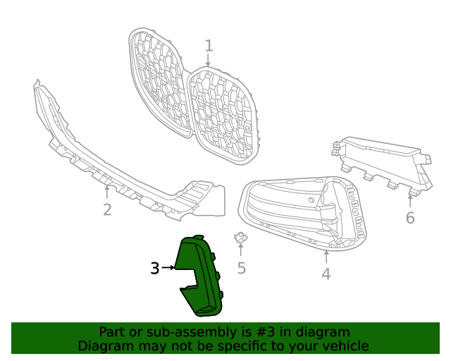 51-11-8-077-069 - Trim on grill, side, left 2021-2024 BMW ...