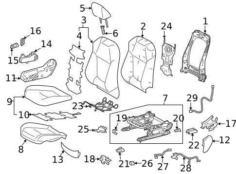 Passenger Seat Components for 2021 Toyota RAV4 | Toyota Parts Center