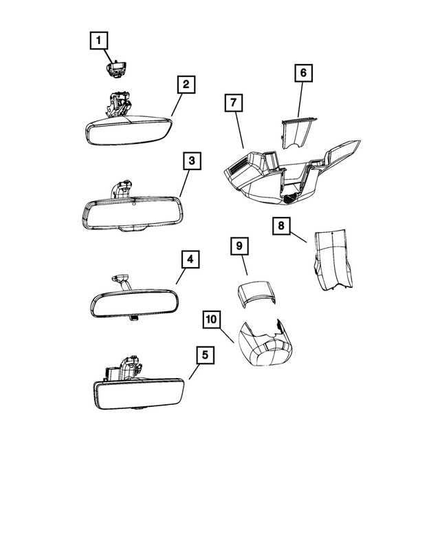2021-2024 Ram Inside Rear View Mirror 68448641AB | Mopar Estores