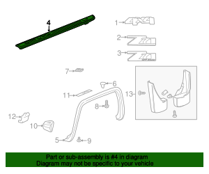 22763057 - Anthracite Passenger Side Pickup Box Side Upper Molding 2014 ...