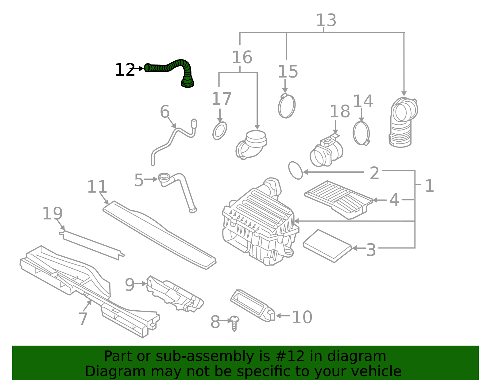 2018-2020 Volkswagen Vent Tube 06K-103-213-K | VW Parts Center