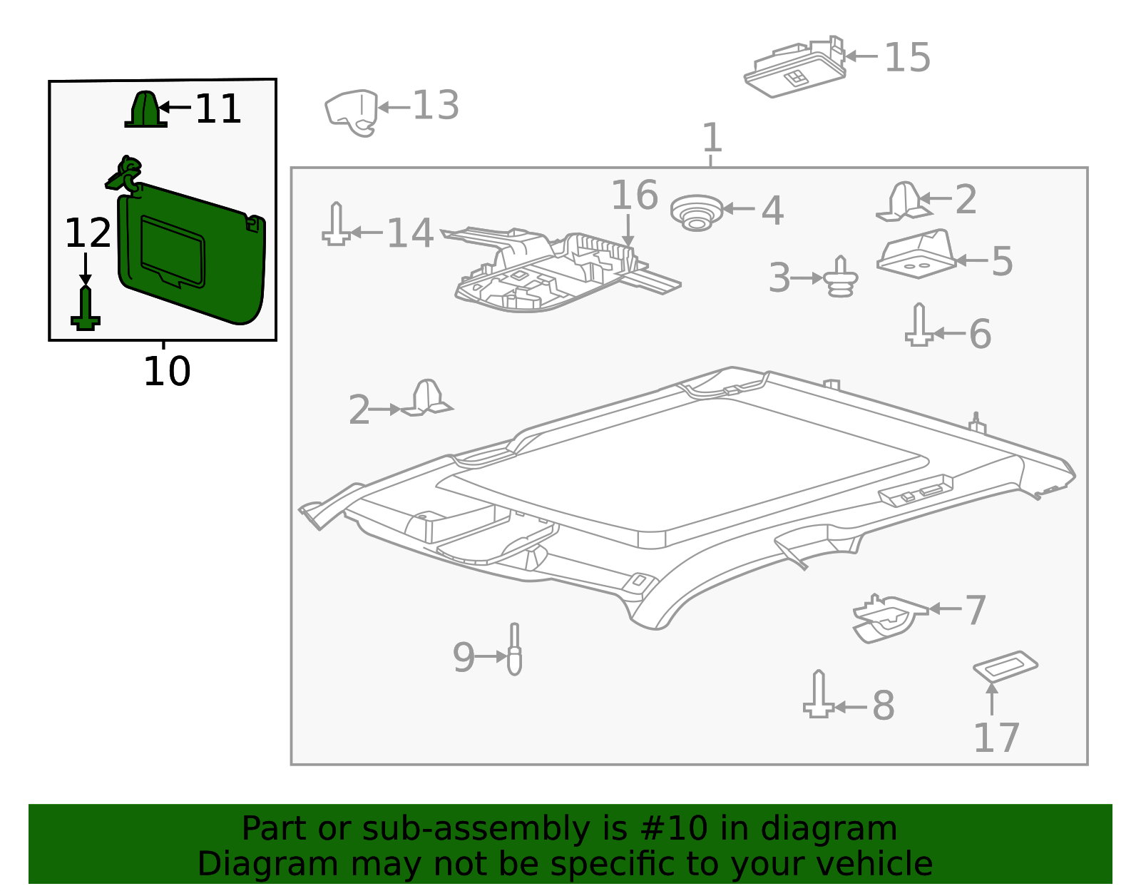 2020-2022 Ford | Sun-Visor | LC3Z-2504105-DB | Walls' Ford Parts