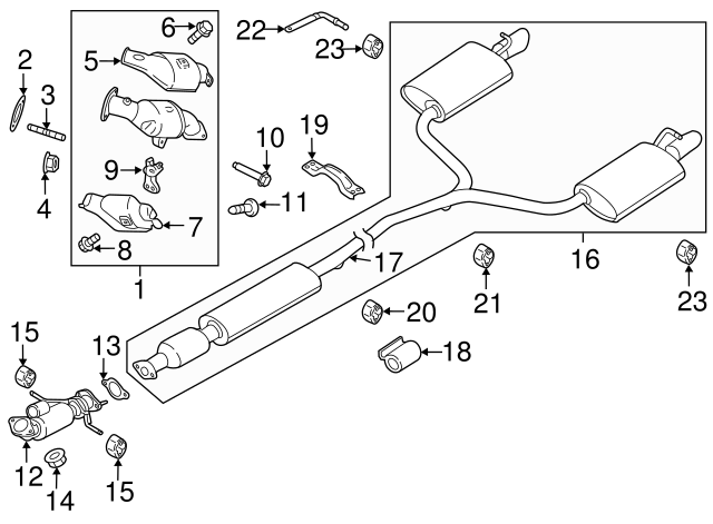 2018-2019 Ford Explorer Muffler JB5Z-5F250-B | QuirkParts
