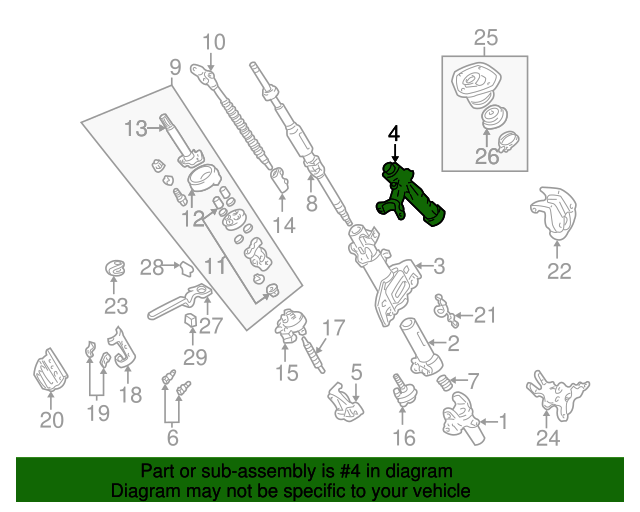 45280-60510 - Steering Column Bracket 1998-2002 Toyota Land Cruiser ...