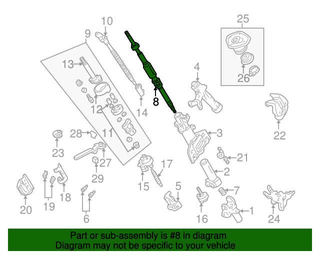 45210-60101 - Steering Shaft - 1998-2007 Toyota Land Cruiser | OEM ...