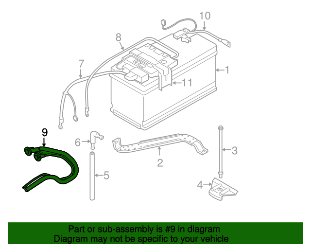61-12-9-130-313 - Battery cable (plus pole) 2011-2013 BMW ...