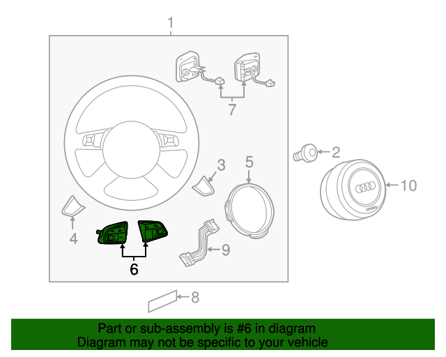 Genuine Audi 4G0-951-523-H-XHA | Switch Assembly | FREE Shipping on ...