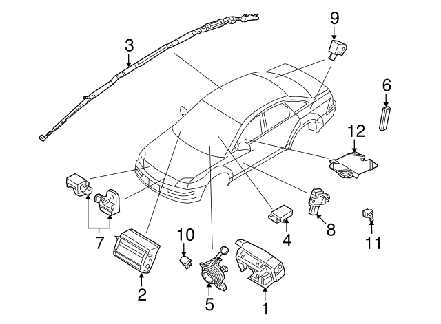 2008-2010 Ford OEM Ft Impact Sensor 8C3Z-14B004-A | Ford Parts Center