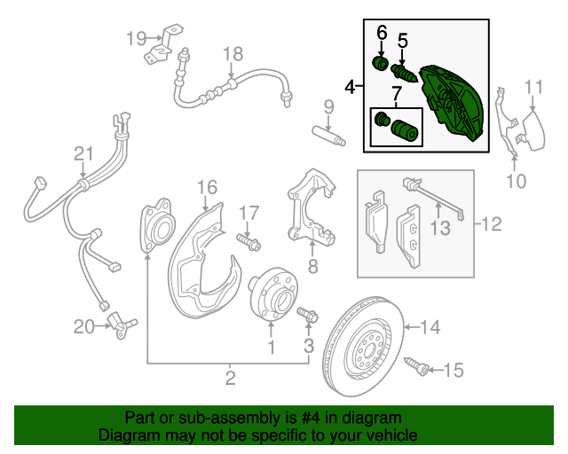 2011-2018 Audi Caliper 4H0-615-124-B | Audi USA Parts