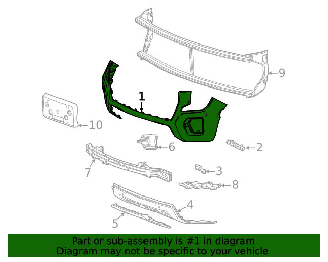 2021-2024 GMC Primed Front Bumper Upper Fascia 87814096 | OEM Parts Online