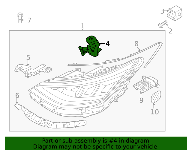 1990-1995 Hyundai Headlamp Assembly Retainer Assembly 92152-33050 | OEM ...