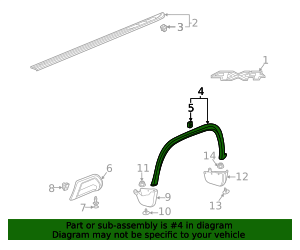 84975140 - Rear Passenger Side Wheel Opening Molding 2020-2023 GMC ...