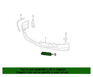 Genuine Toyota Fog Light Trim (Left, Front) part# 52128-06130 for 2008 ...