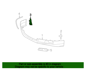 52113-06010 - Bumper Cover Spacer Panel 2007-2009 Toyota Camry ...