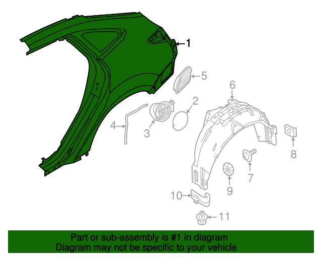 2012-2018 Ford Focus Quarter Panel CM5Z-5827840-A | QuirkParts