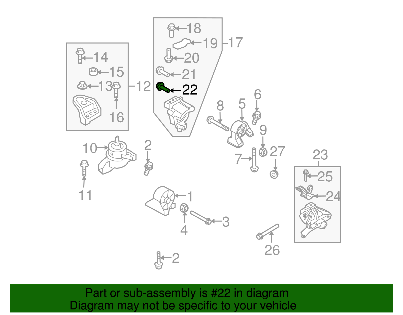 21614-3E200 - Support Bracket Lower Bolt 2007-2010 Kia Rondo | Kia ...