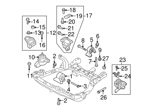 Engine & Trans Mounting for 2008 Kia Rondo | Genuine Kia Parts