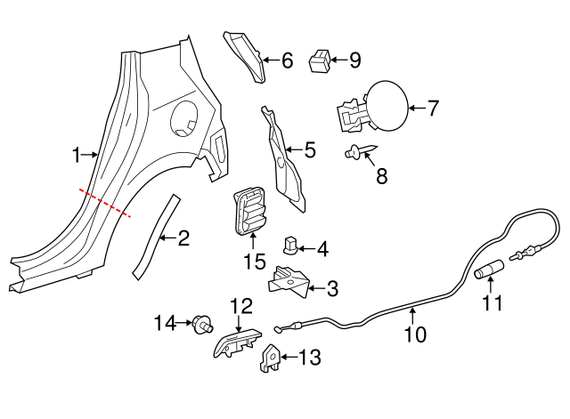 2012-2019 Toyota Prius C Quarter Panel Plate 65632-52130 | OEM Parts Online