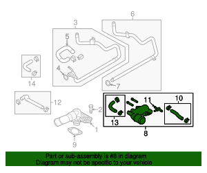 2009 Kia Borrego Water Outlet 25670-3F300 | TascaParts.com