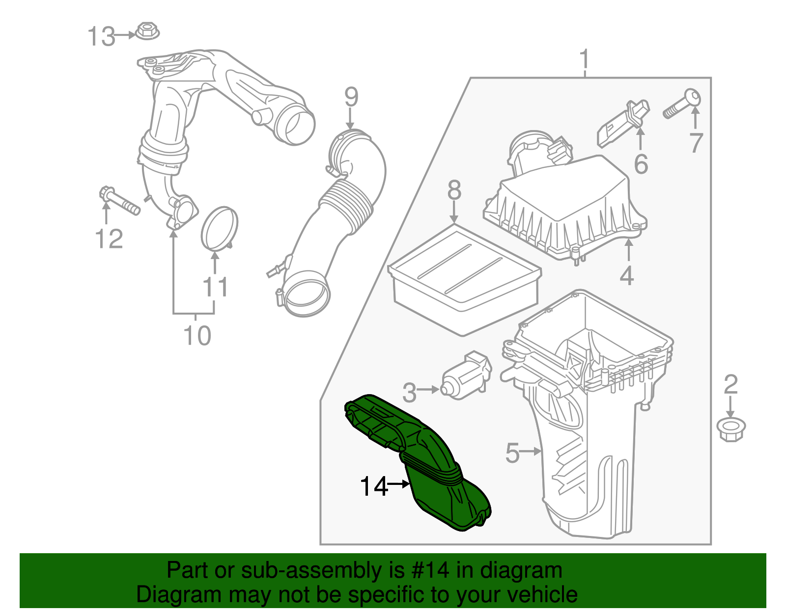 2014-2019 Ford Fiesta Engine Air Intake Hose CN1Z-9C675-A | TascaParts.com