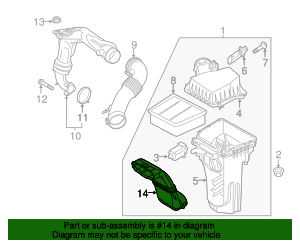 Ford CN1Z-9C675-A - Engine Air Intake Hose - 2014-2019 Ford Fiesta ...
