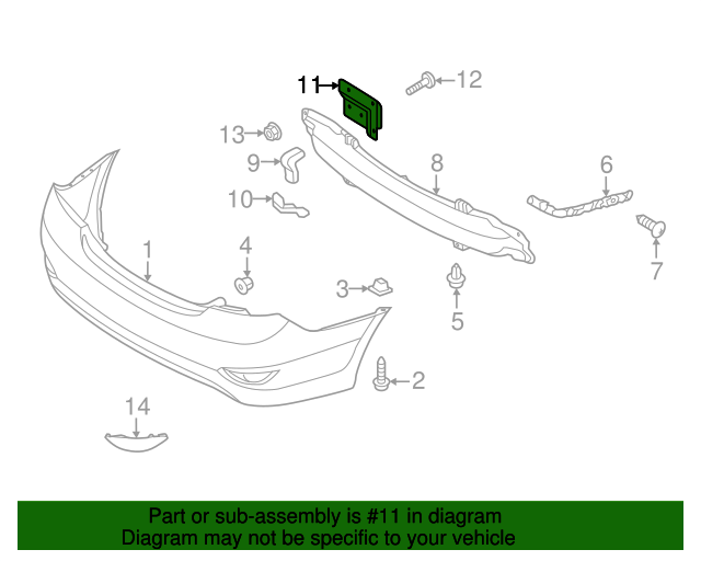 2012-2017 Hyundai Accent Bumper Bracket 86641-1R010 | OEM Parts Online
