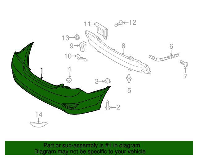 2012-2017 Hyundai Accent Bumper Cover 86611-1R000 | OEM Parts Online