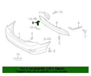 86633-1R010 - Impact Bar Upper Bracket - 2012-2017 Hyundai Accent ...