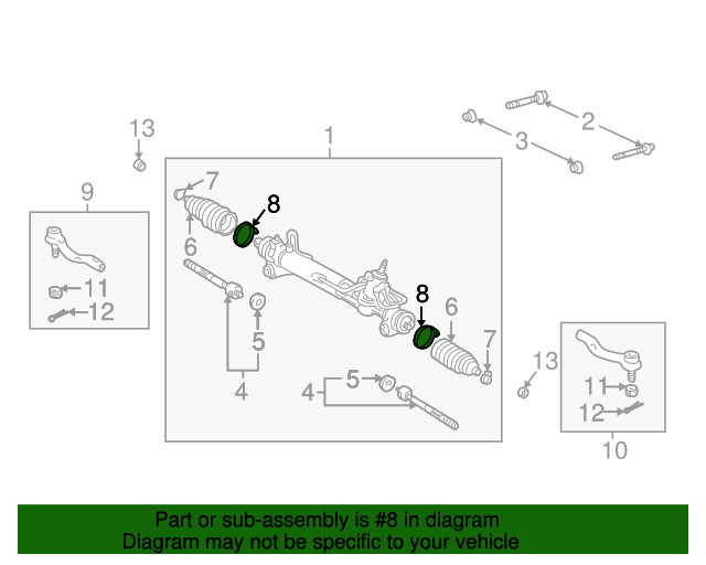 2004-2007 Toyota Highlander Rack and Pinion Bellows Clamp 90080-46340 ...