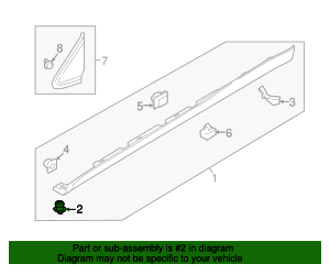 2014-2016 Kia Forte Koup Rocker Molding Clip 87758-A7210 | TascaParts.com