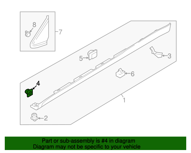87758-A7200 - Rocker Molding Retainer 2014-2016 Kia Forte Koup | Kia ...