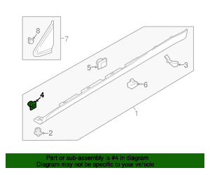 87758-A7200 - Rocker Molding Retainer 2014-2016 Kia Forte Koup | Kia ...