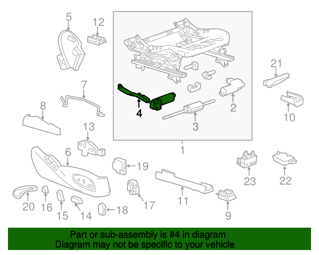 2010-2019 GM Front Seat Vertical Adjuster Actuator 13578633 GM ...