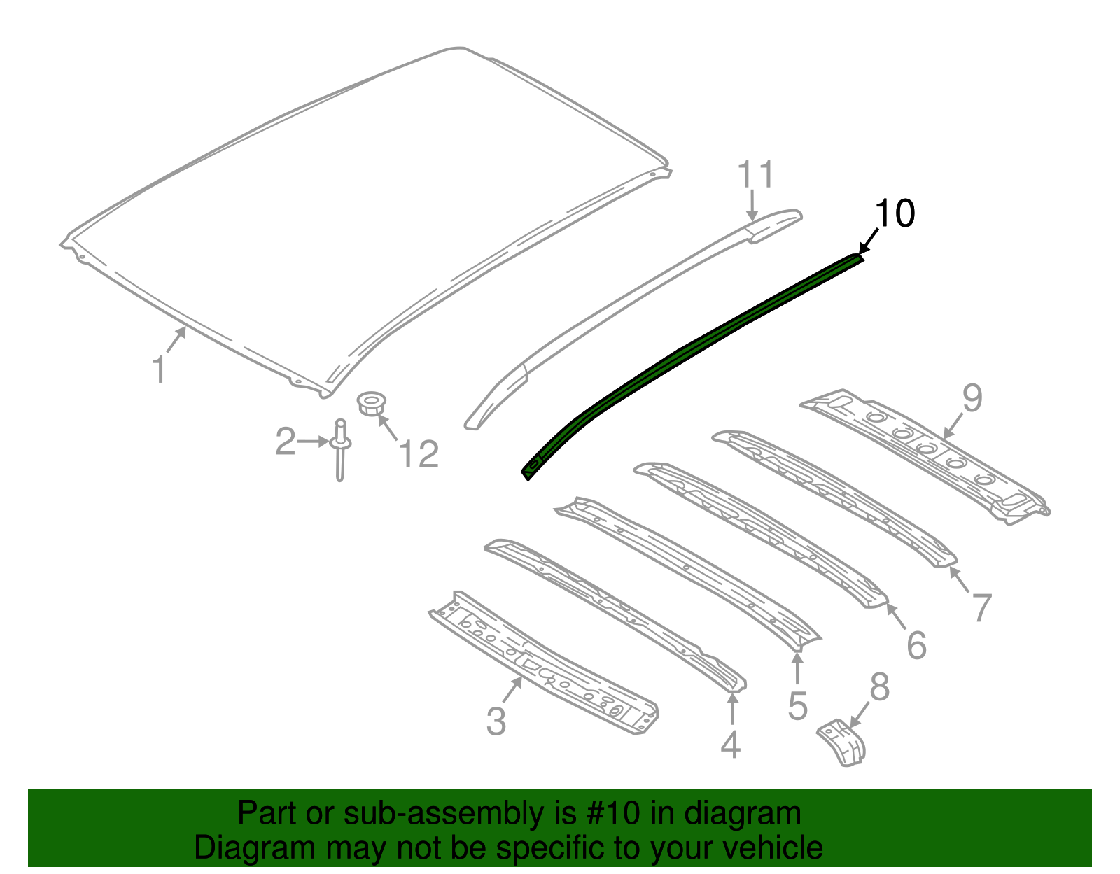 2017-2023 Nissan Roof Molding 73852-DF30A | Bill Kay Nissan Parts