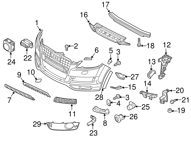 2010-2015 Audi Q7 Bumper Cover 4L0-807-105-M-GRU | OEM Parts Online