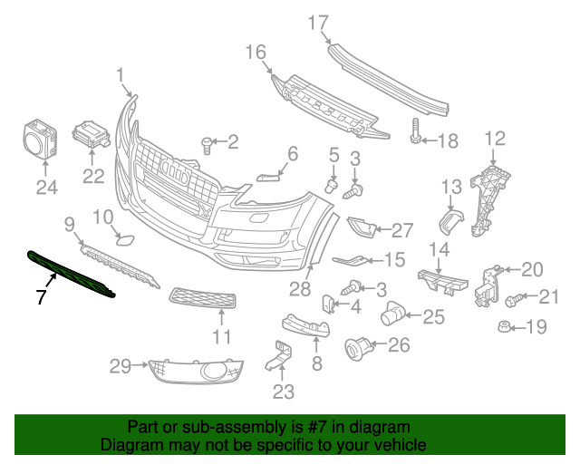 4L0-807-110-1RR - Spoiler 2010-2015 Audi Q7 | Audi OEM Parts
