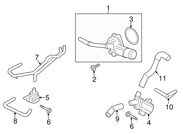 2013-2020 Ford Engine Coolant Hose DM5Z-8A577-B | OEM Parts Online