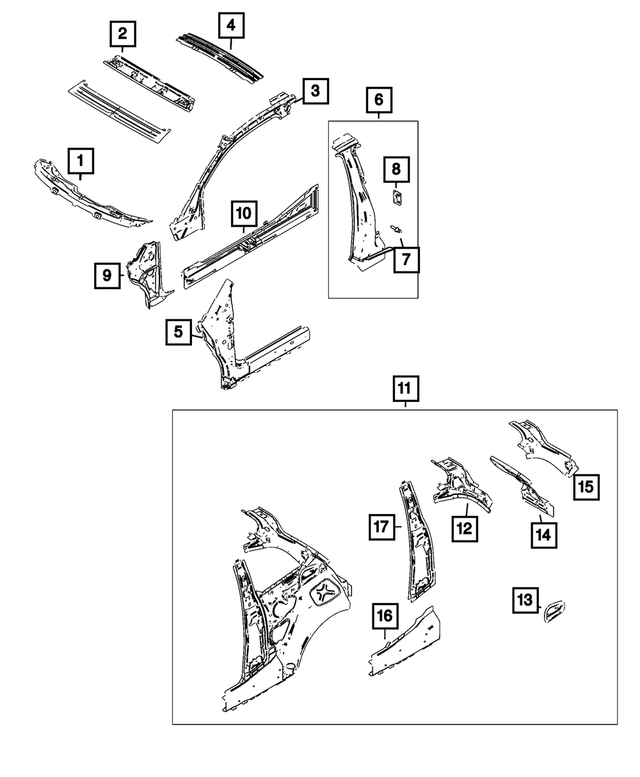 2024 Fiat 500E D Pillar Upper Reinforcement, Right 68655991AA | Canada ...
