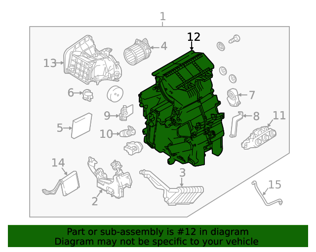 27120-5RB0B - AC & Heater Case 2024 Nissan Kicks | Nissan Parts ...