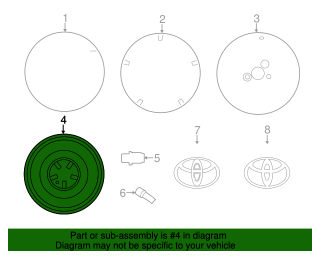 42611-06380 - Spare Tire - 1993-2018 Toyota | OEMGenuineParts.com